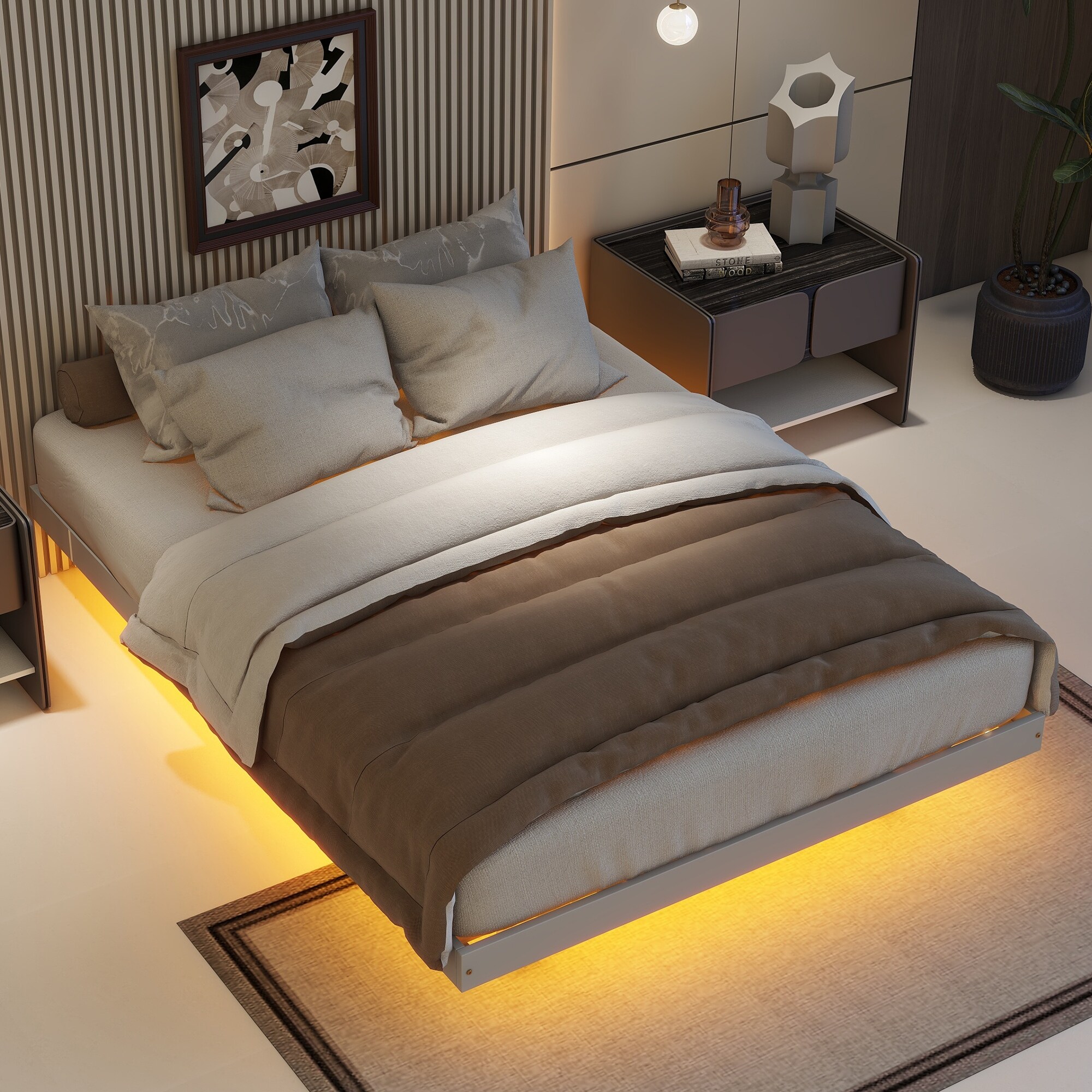 Low bed with led lights store