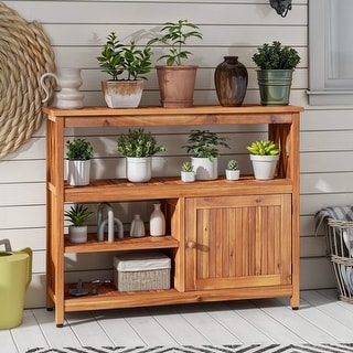 Moasis Outdoor Side Table Sideboard Acacia Wood Storage Cabinet - Bed ...