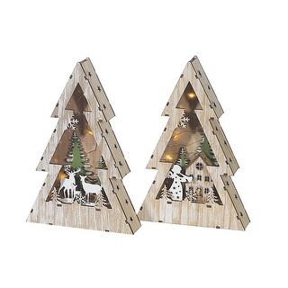 Led Wooden Table Top Tree Stand - Set of 2 - Multi - Bed Bath & Beyond ...