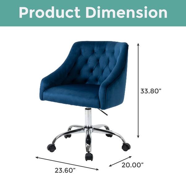 Luxurious task chair Blue computer chair office Velvet work chair - Bed ...