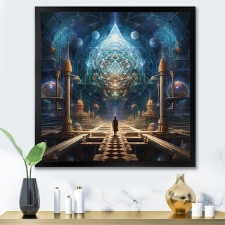 Designart "Final Destination City Of Light" Abstract Landscape Framed ...