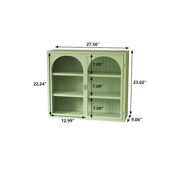 Modern Wall Cabinet with Featuring Three-Tier Storage and Glass Doors ...