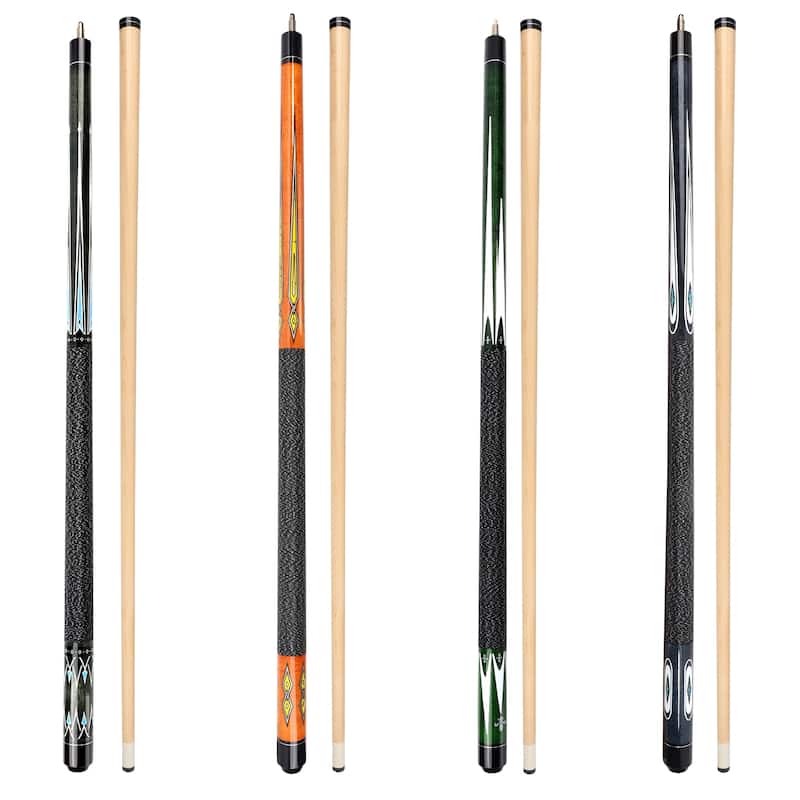 GSE™ Set of 4 Maple Hardwood Billiard Pool Cue Sticks for Men/Women. 58 ...