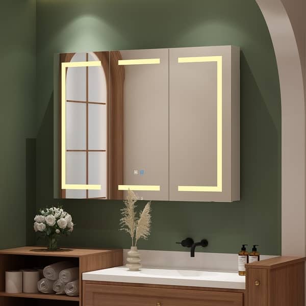 Led Mirror Cabinet Bathroom Wall Mounted Medicine Cabinet Storage - Bed ...