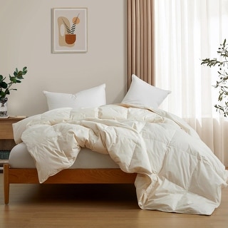 Lightweight Down Fiber Comforter with 100% Organic Cotton Cover - Bed ...