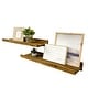 Rustic Luxe Pine Wood Decorative Floating Wall Shelves, Set of 2 - Bed ...