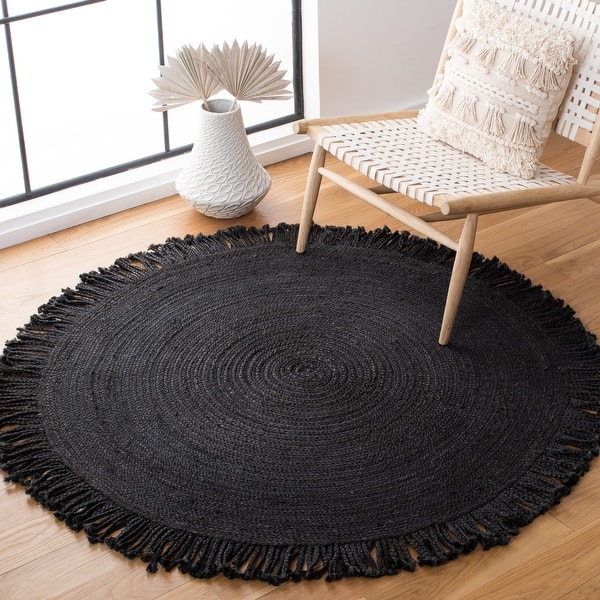 SAFAVIEH Handmade Braided Aracelis Jute Fringe Round Rug - On Sale ...