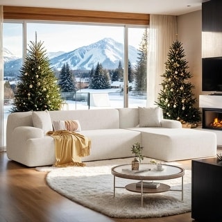 L-Shape Modular Sectional Sofa with High Density Foam & Anti-Wrinkle ...