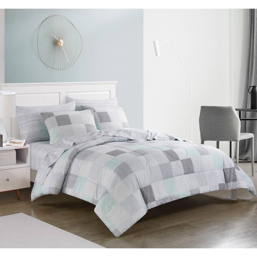 American Original Geo Blocks Comforter Set Comforter Set - Overstock ...