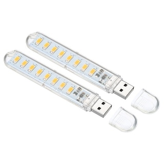 2Pcs USB Night Light Portable Plug-in 8 LED Lamp Stick Touch Switch ...