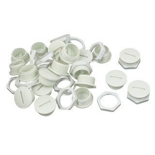 M24 White Plastic Round Head Pipe Plug Adapter Connector 20pcs - Bed ...