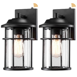 2 Pack 1-Light Black Dusk-to-Dawn Outdoor Wall Light - Bed Bath & Beyond - 37181434