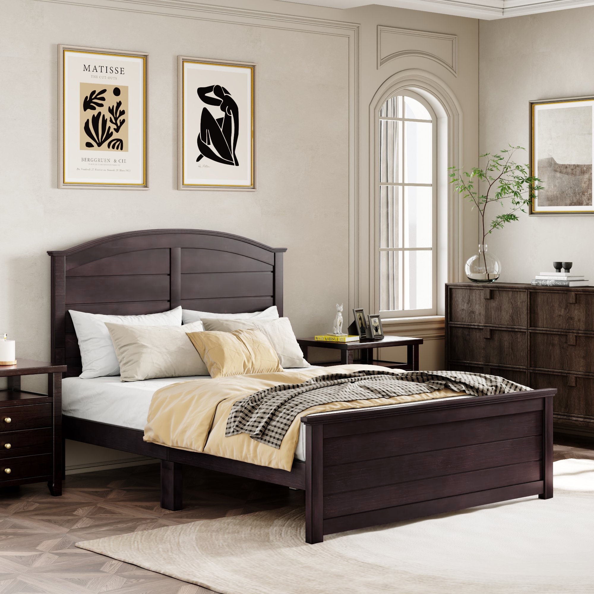 queen elevated platform bed frame