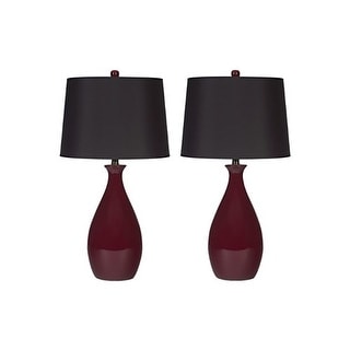 Jemma Deep Red Ceramic Table Lamp L247014 - Set of 2 Jemma Deep Red ...