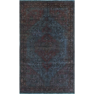 Vintage Distressed Kenya Grey-Blue/Brown Rug - 4'6" x 7'10" - Bed Bath ...