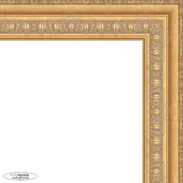 40x28 Traditional Gold Complete Wood Picture Frame with UV Acrylic ...
