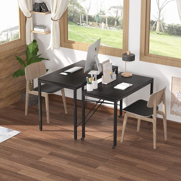 L Shaped Desks for Two Person, Double Corner Desks Computer Table - Bed ...