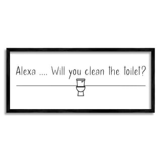 Stupell Alexa Clean The Toilet Funny Bathroom Phrase Minimal Framed ...