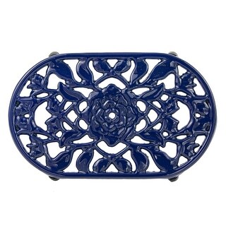 Cobalt Blue Cast Iron Oval Trivet - Bed Bath & Beyond - 40045656