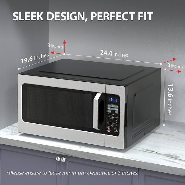 Large Countertop Microwave with Smart Sensor, 6 Menus, Auto Defrost ...