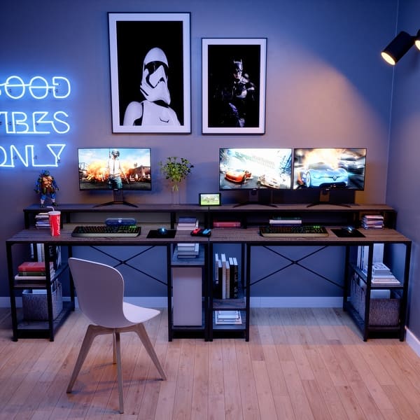 Dual Monitor Computer Desk Gaming