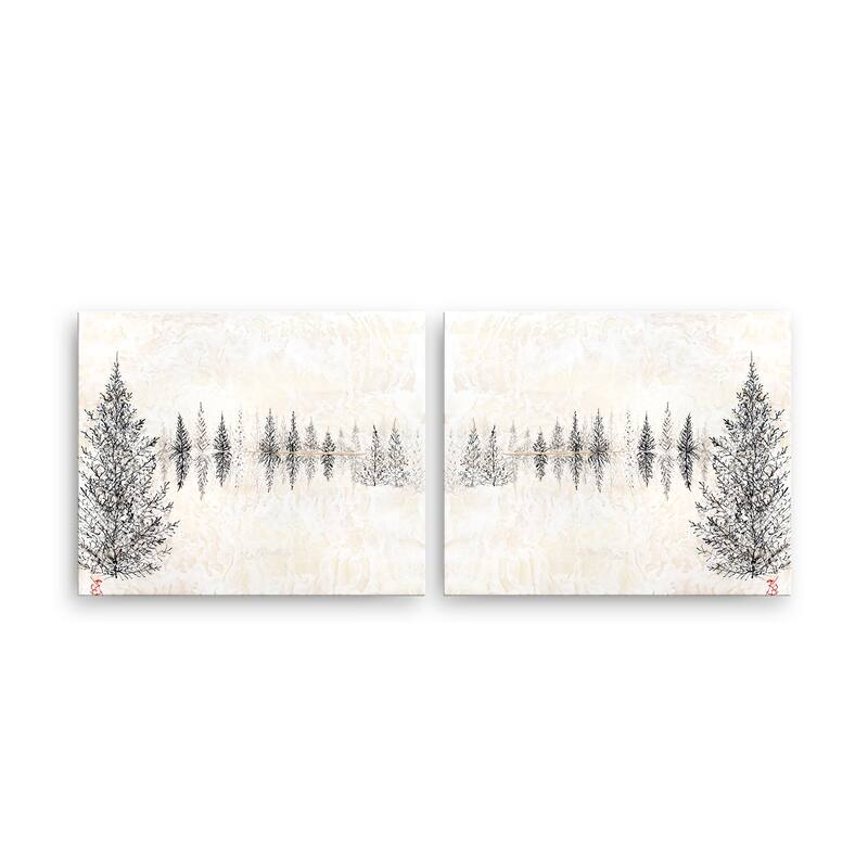 'Monoscape V-II' 2 Piece Canvas Wall Art Set by Karen Biery - Overstock ...
