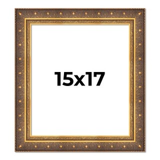 15x17 Frame Vintage Gold Solid Wood Picture Frame | 2.5 Inch Moulding ...