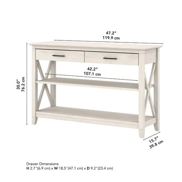Key West Console Table with Drawers and Shelves by Bush Furniture - Bed ...