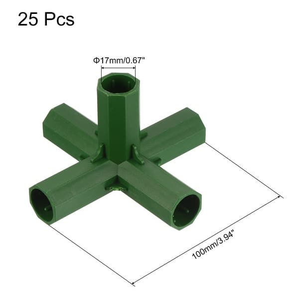 25Pcs 17mm Plastic Garden Frame Connector Elbow 5 Way Pipe Fitting ...