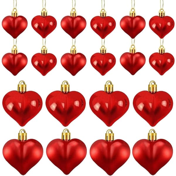 24 Christmas Heart Shape Ornaments - Bed Bath & Beyond - 39392849