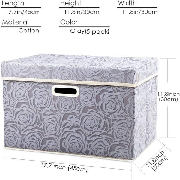 Large Collapsible Storage Boxes with Lids 5-Pack - On Sale - Bed Bath ...