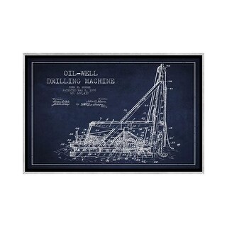 iCanvas "Oil Well Drilling Navy Blue Patent Blueprint" by Aged Pixel ...