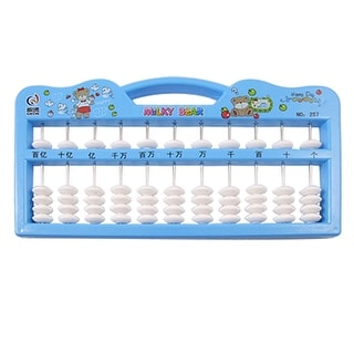 Kids 55 White Plastic Beads Blue Frame 11 Digits Japanese Soroban ...