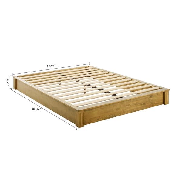MUSEHOMEINC California Rustic Solid Wood Platform Bed Low Profile Style ...
