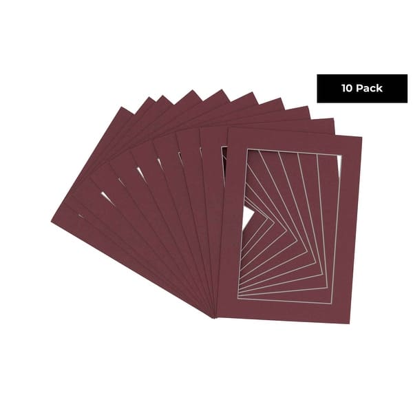 Pack of TEN 32x40 Mats Bevel Cut for 28x36 Photos - Acid Free Maroon ...