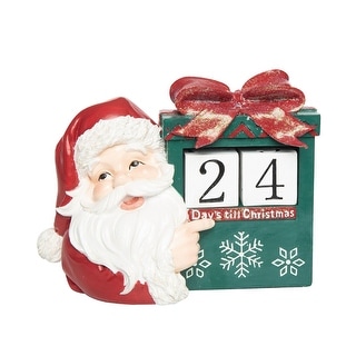 3 Red Green Santa Giftbox Christmas Block Countdown Tabletop Decor 10 ...