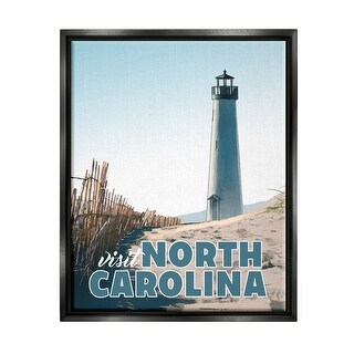 Stupell Visit North Carolina Beach Lighthouse Seaside Sand Floater ...