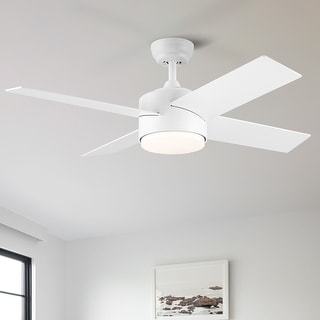 44 In Modern Intergrated LED Ceiling Fan Lighting with White ABS Blade ...