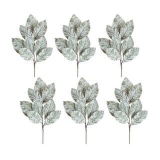 Frosted Winter Magnolia Leaf Spray (Set of 6) - N/A - Bed Bath & Beyond ...