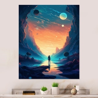 Designart "Imagine Space IV" Space Metal Wall Art - Bed Bath & Beyond ...