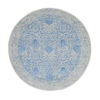 Shahbanu Rugs Blue Jacquard Hand Loomed Wool and Art Silk Pomegranate ...