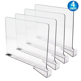 Shelf Divider Clear Acrylic Closet Organizer Storage Rack Separator For ...
