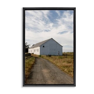 Stupell Receding Road to Barn Framed Floater Canvas Wall Art Design By ...
