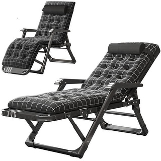 Lounge Chair, Outdoor Padded Lounge Chair, Patio Folding Lawn Recliner ...