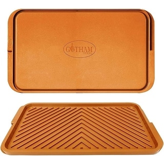 Gotham Steel Diamond Grill Griddle Pan 11.5" Nonstick Stovetop Cooking ...