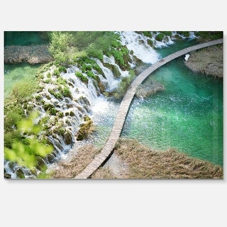 Tourist Path in Plitvice Lakes - Landscape Photo Glossy Metal Wall Art ...