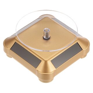 Solar Display Stand Turntable 360 Degree Rotating ABS Gold Tone - Gold ...