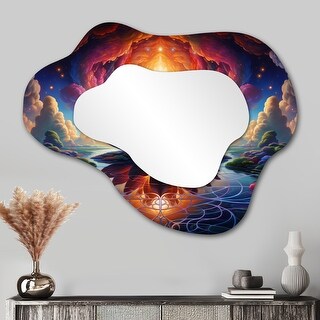 Majestic Pink Lotus Glorious Magical Sunset - Lotus Wall Mirror In Boom ...
