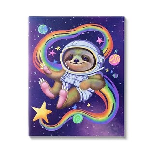 Stupell Sloth in Outer Space Canvas Wall Art Design by Carla Morrow ...