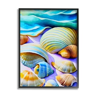 Stupell Vivid Shells Abstraction Framed Giclee Art Design by LSR Design ...